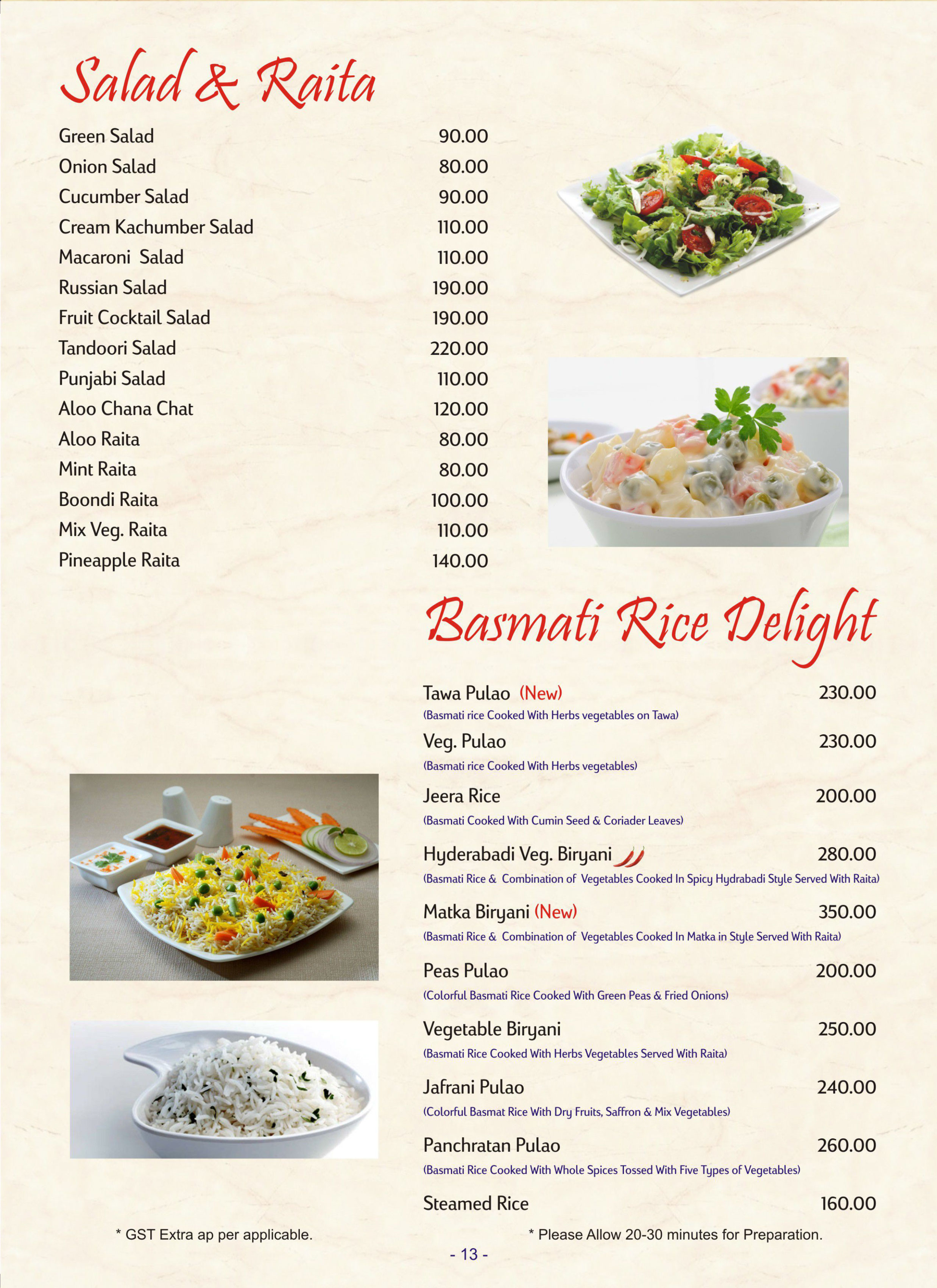 MENU - Grand Inn Hotel & Restaurant , Best Hotel In Hanumangarh
