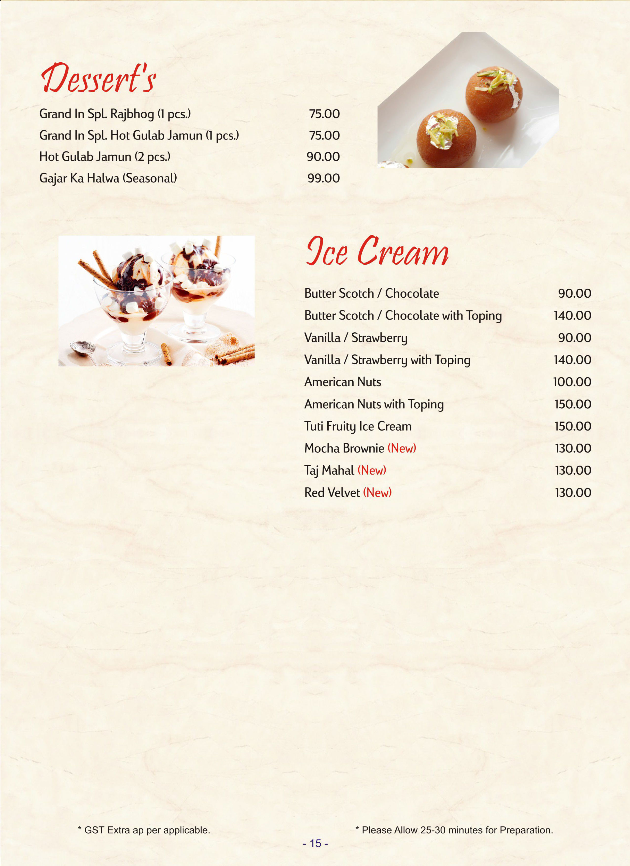 MENU - Grand Inn Hotel & Restaurant , Best Hotel In Hanumangarh